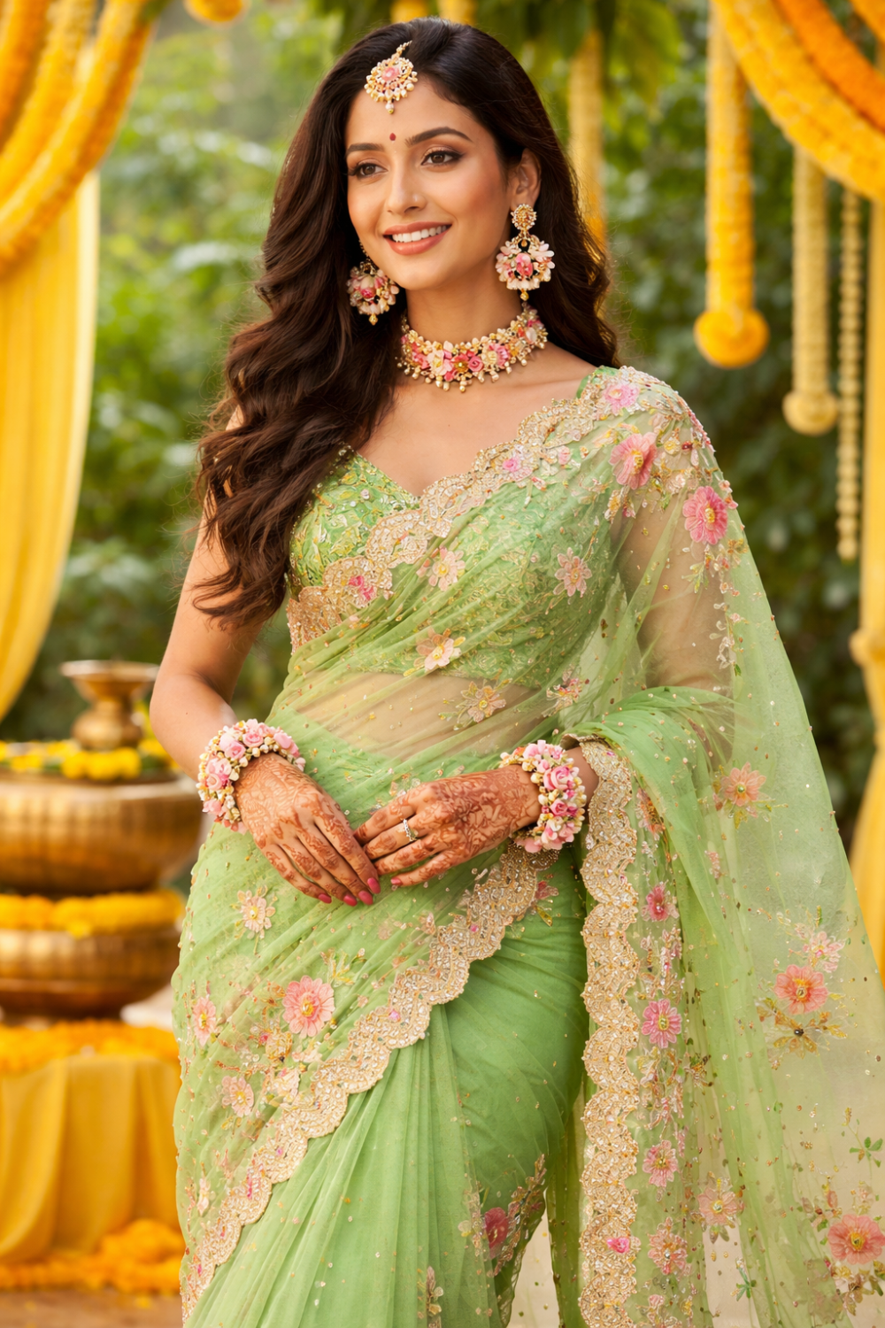 Which Saree to Wear for Mehendi, Haldi & Wedding Guide